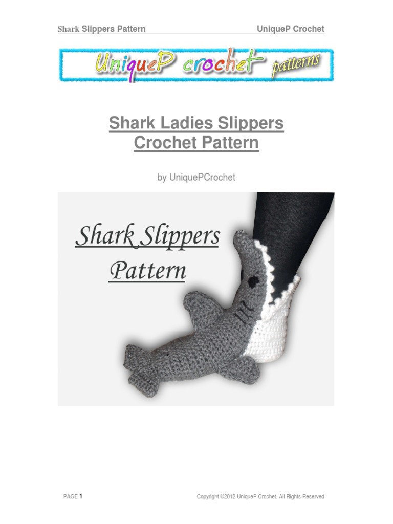 Crochet Shark Socks Pattern