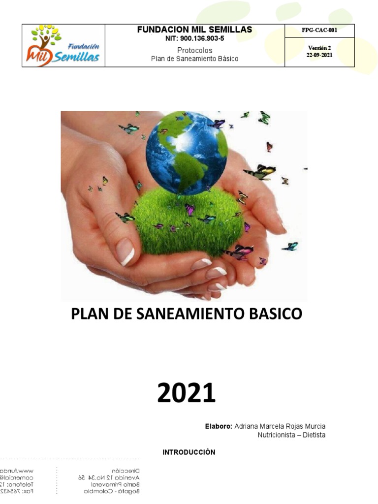 Plan de Saneamiento Basico | PDF | Alimentos | Agua