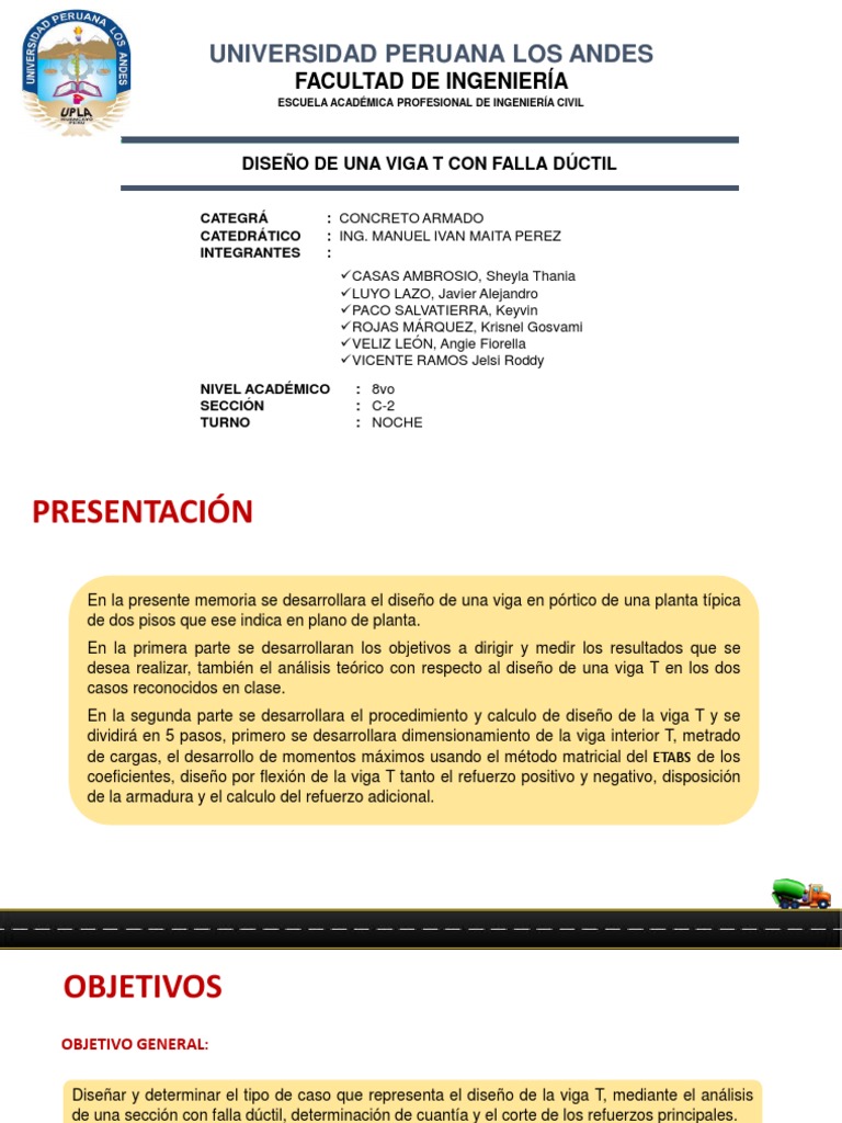 TRABAJO - Diseño de Una Viga T Con Falla Dúctil | PDF | Viga ...