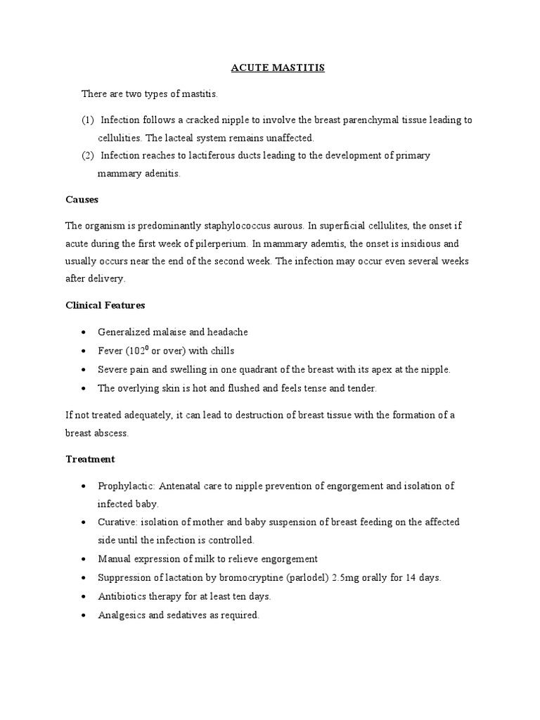 Acute Mastitis | PDF | Breast | Breastfeeding