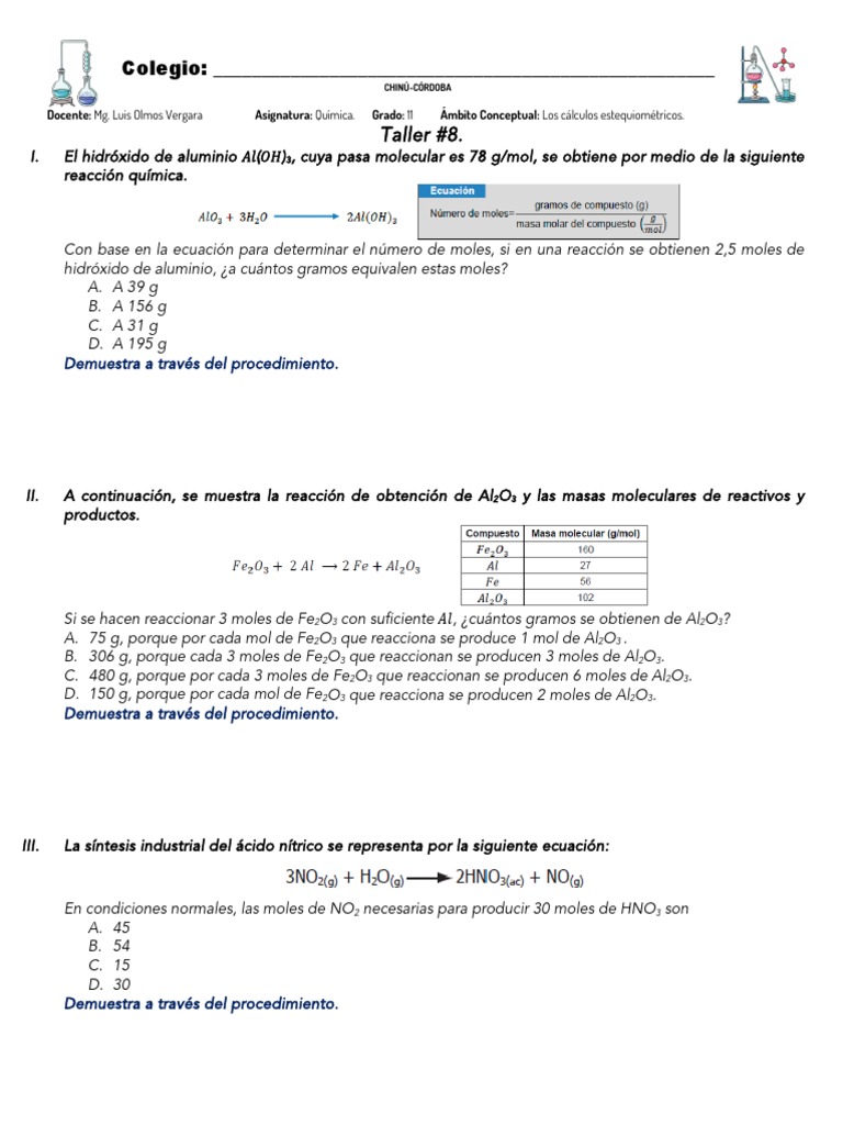 06 Calculos Estequiometricos | PDF | Mole (Unidad) | Estequiometría