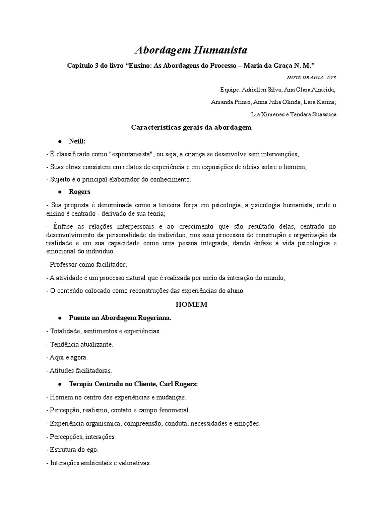Nota de Aula AV3 Educação | PDF | Aprendizado | Psicologia