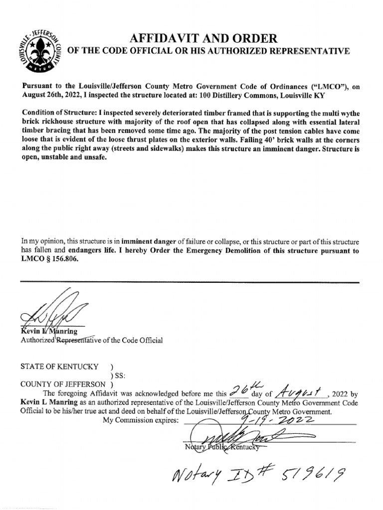 Demolition Order Nelson Distillery Warehouse | PDF