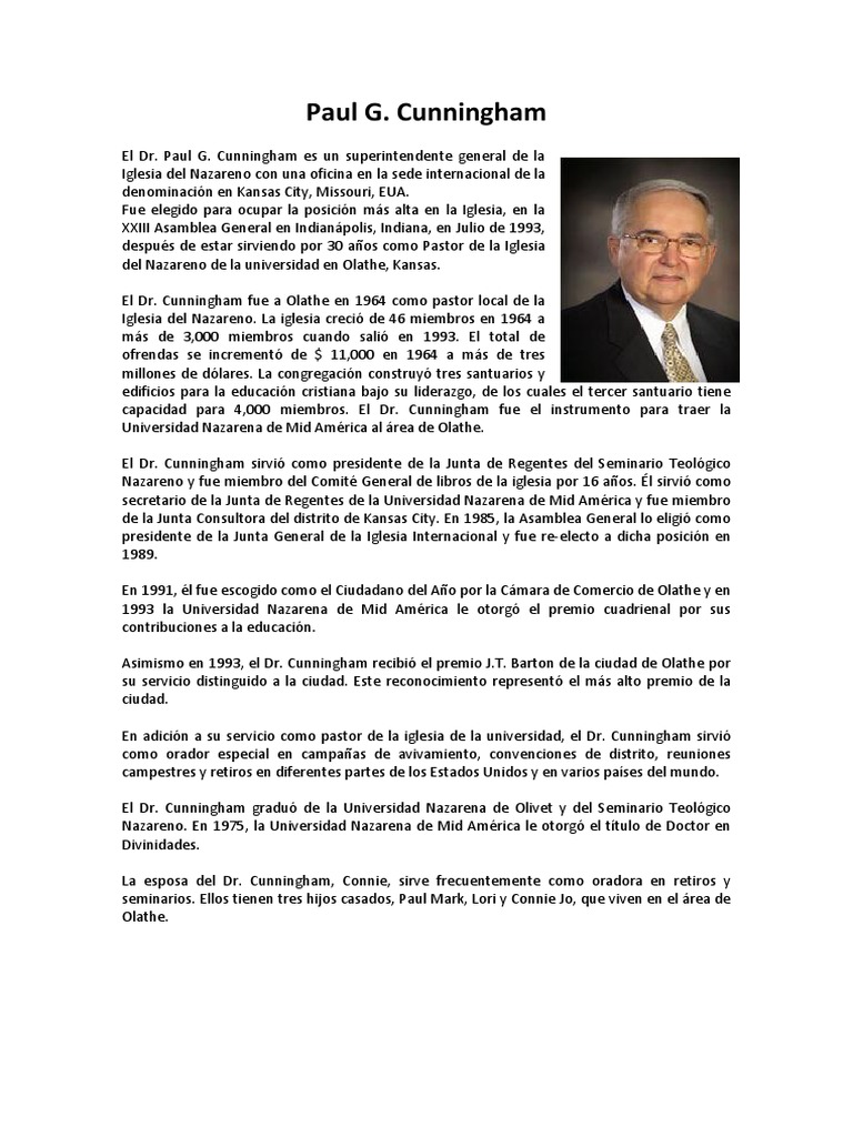 Biografia Paul G. Cunningham | PDF