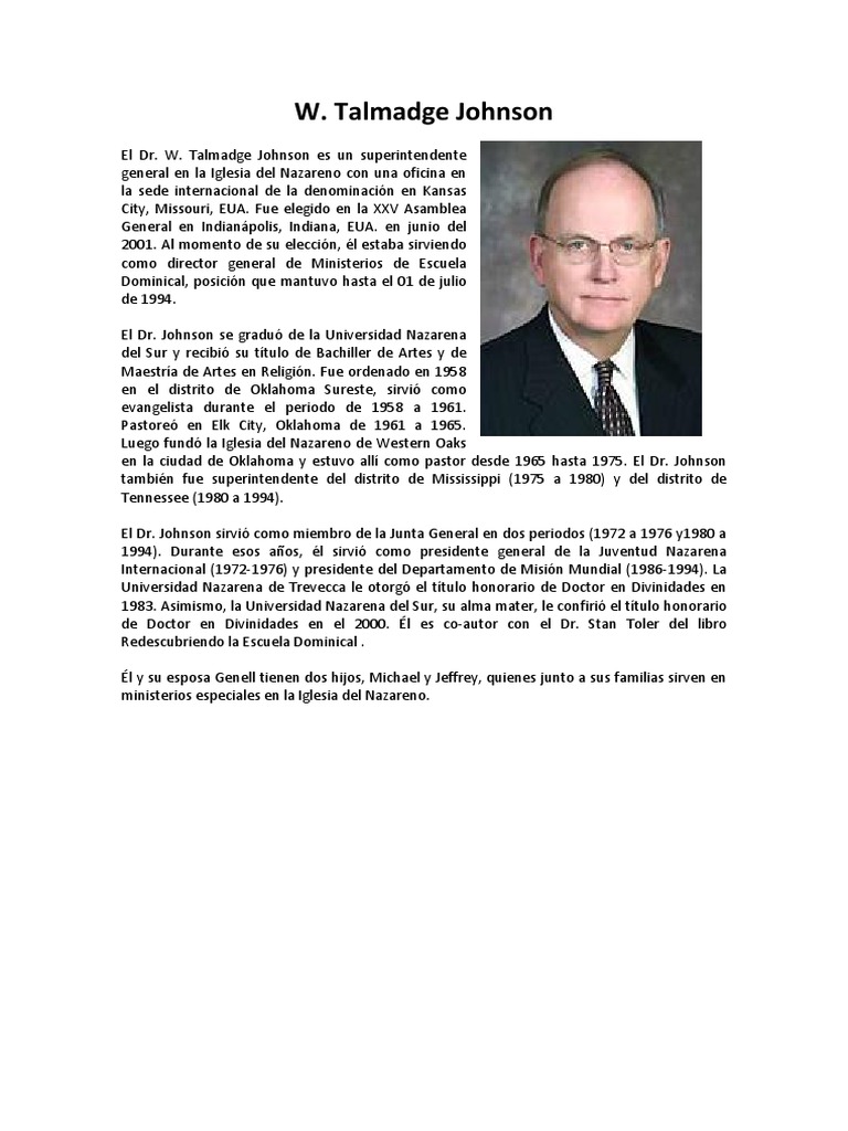 Biografia W. Talmadge Johnson | PDF