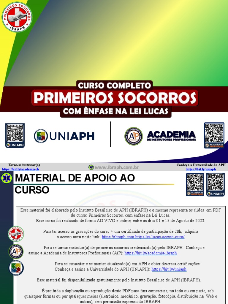 Ibraph Slides Ps Lei Lucas Curso Completo | PDF | Queimadura | Choque (circulatório)