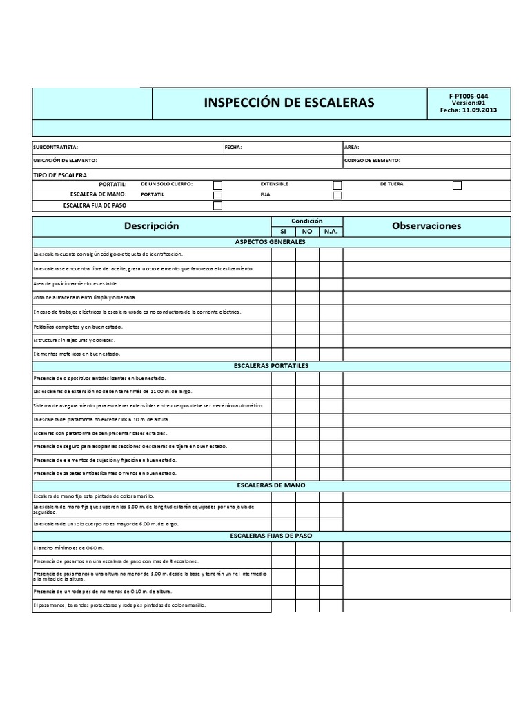 Inspección y Seguridad de Escaleras | PDF | Escalera