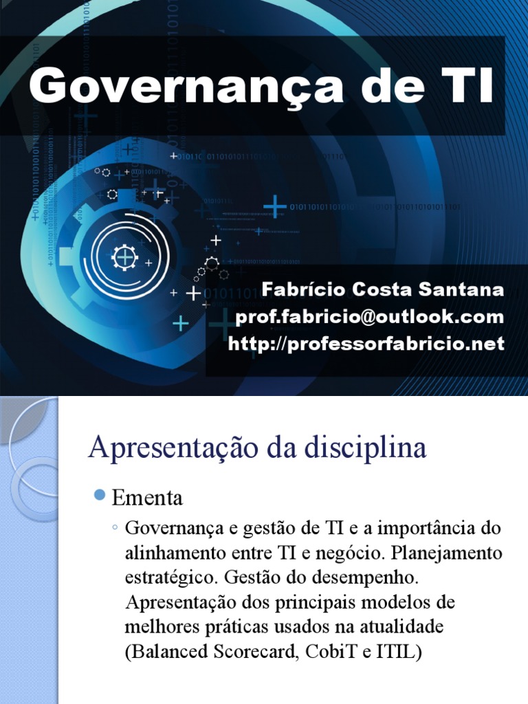 Governanc3a7a de Ti | PDF | Cobit | Tecnologia da Informação