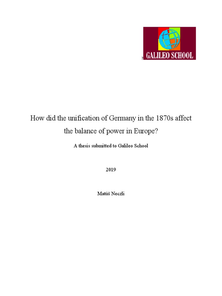 How Did The Unification of Germany in The 1870s Affect The Balance of ...