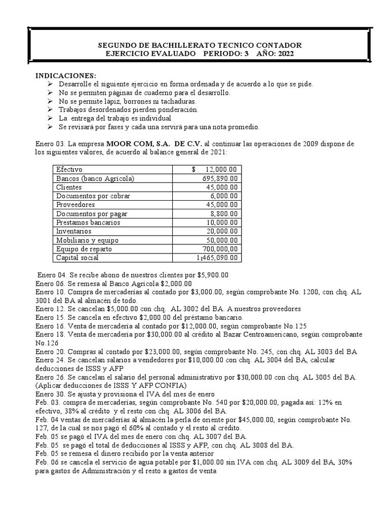 Ejercicio de Practica Contable | PDF | Bancos | Bancario