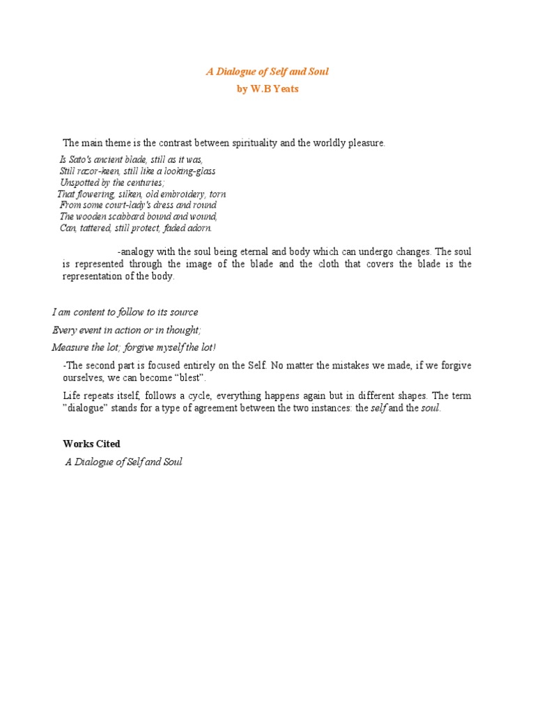 A Dialogue of Self and Soul | PDF