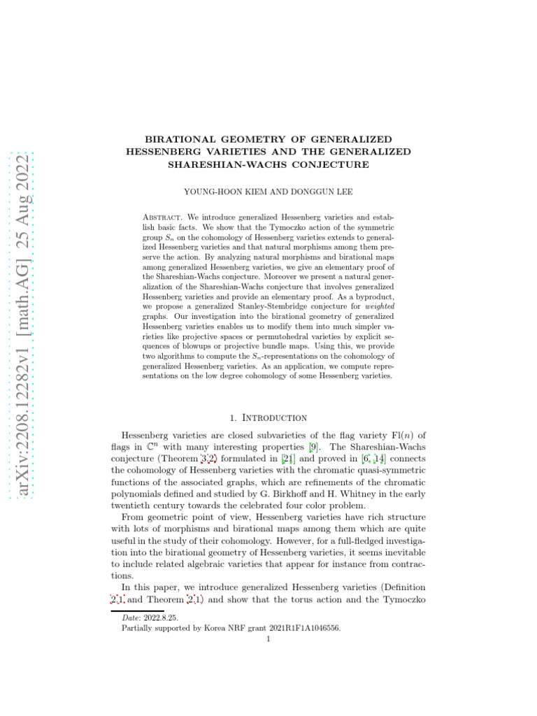 Birational Geometry of Generalized Hessenberg Varieties and The ...