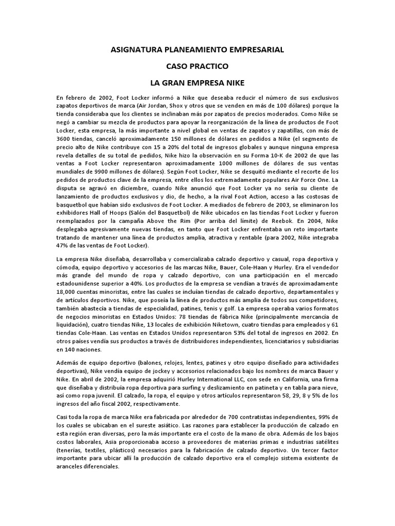 Semana 11 Caso Practico Nike | PDF | Nike | Adidas
