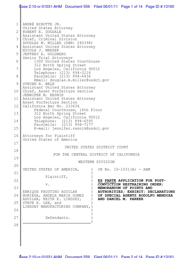 Motion Restraining Order | PDF | Asset Forfeiture | Judgment (Law)