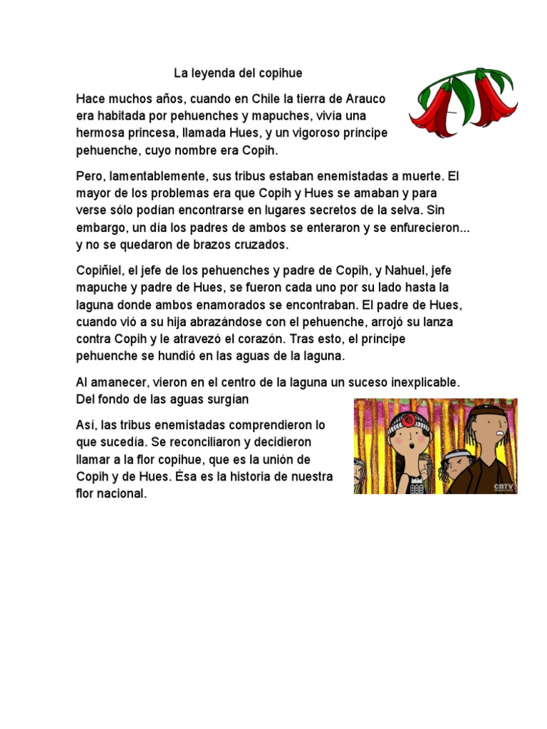 La Leyenda Del Copihue Actividades | PDF