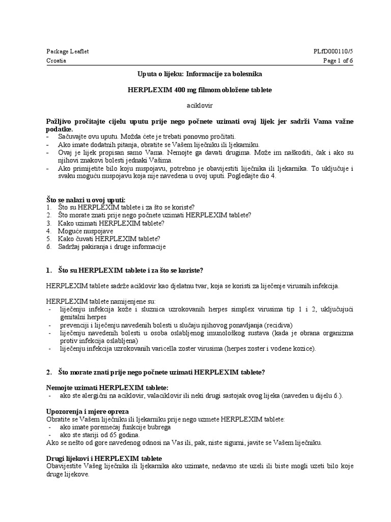 Herplexim Film Tablete U | PDF