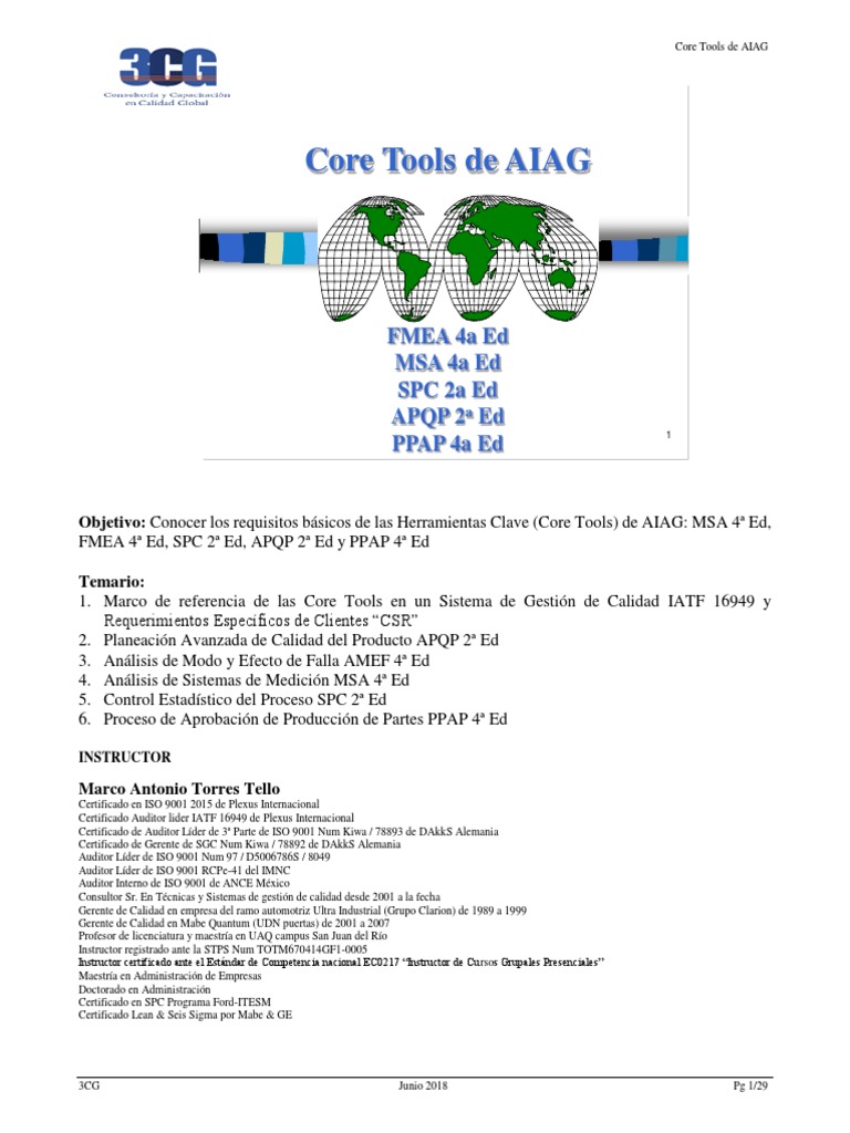 Core Tools 2019 01 | PDF | Calidad (comercial) | Iso 9000