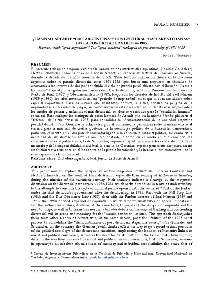 Arendt Casi Argentina | PDF | Hannah Arendt | Filosofía