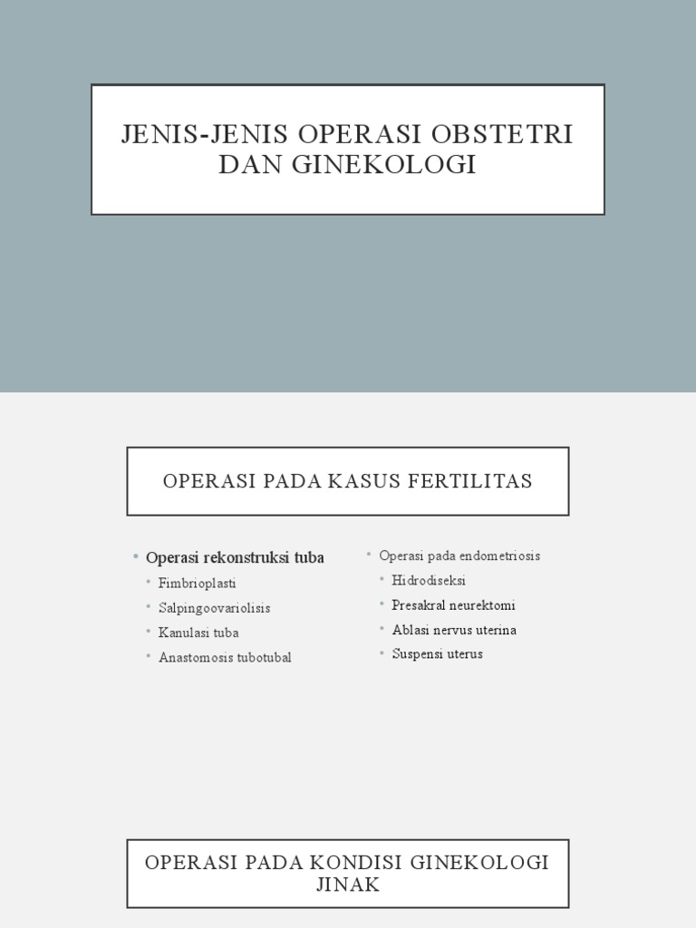 Jenis-Jenis Operasi Obstetri Dan Ginekologi | PDF
