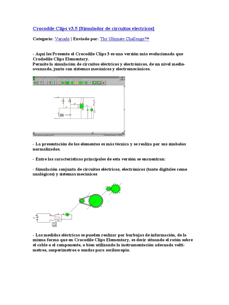 Crocodile Clips V3.5-Simulador de Circuitos Electronicos | PDF