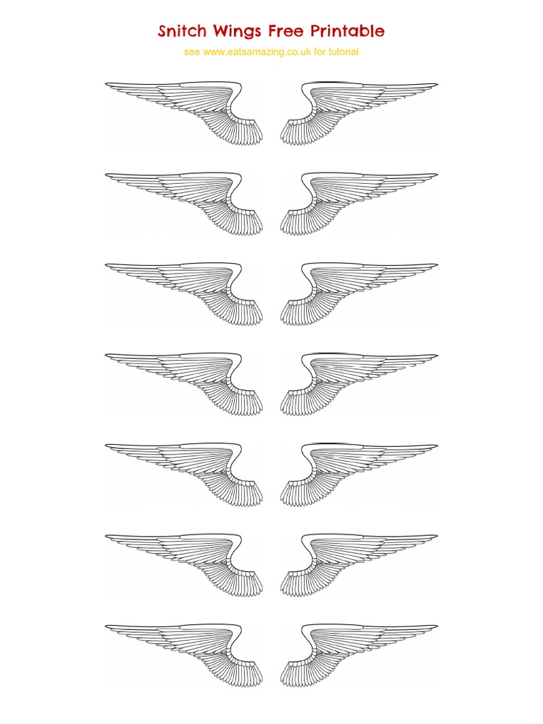 Snitch Wings Free Printable: See WWW - Eatsamazing.co - Uk For Tutorial ...