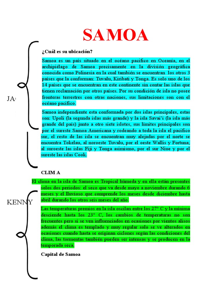 SAMOA | PDF | Samoa | Isla