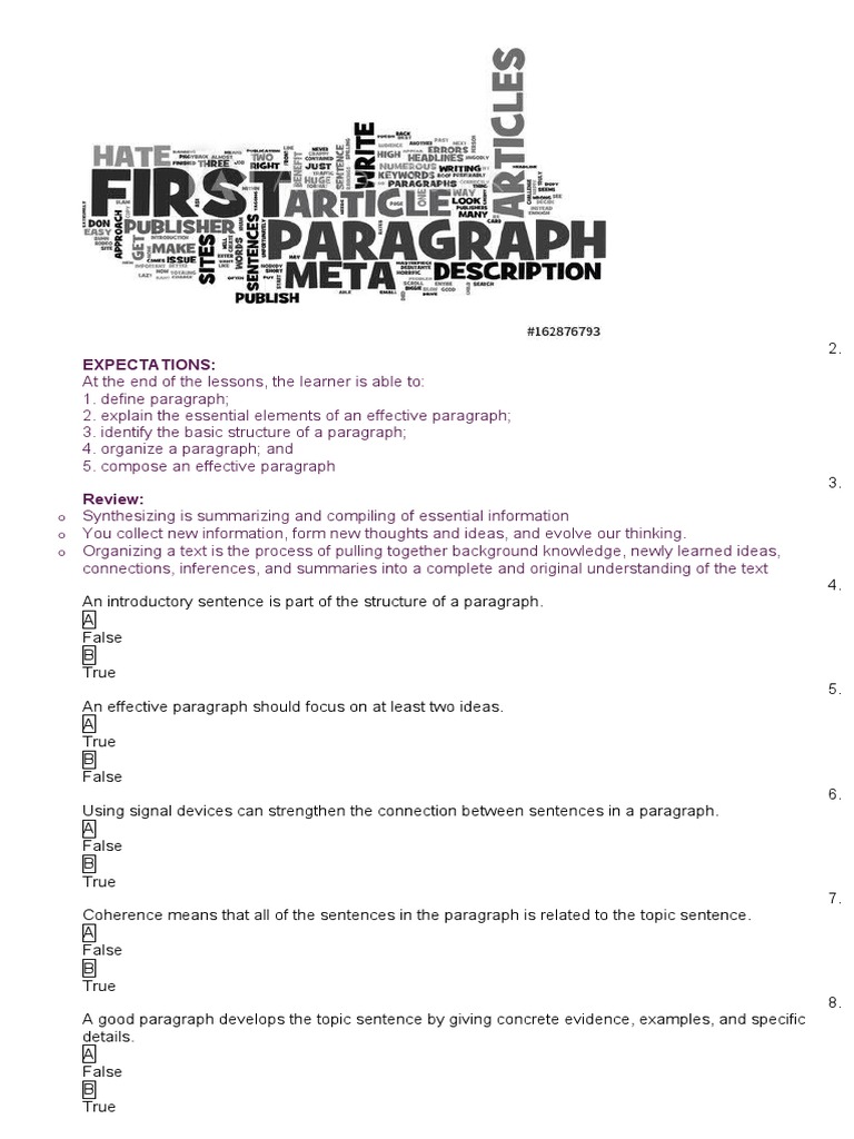 Sample PPT - Composing Effective Paragraph | PDF | Paragraph | Thought