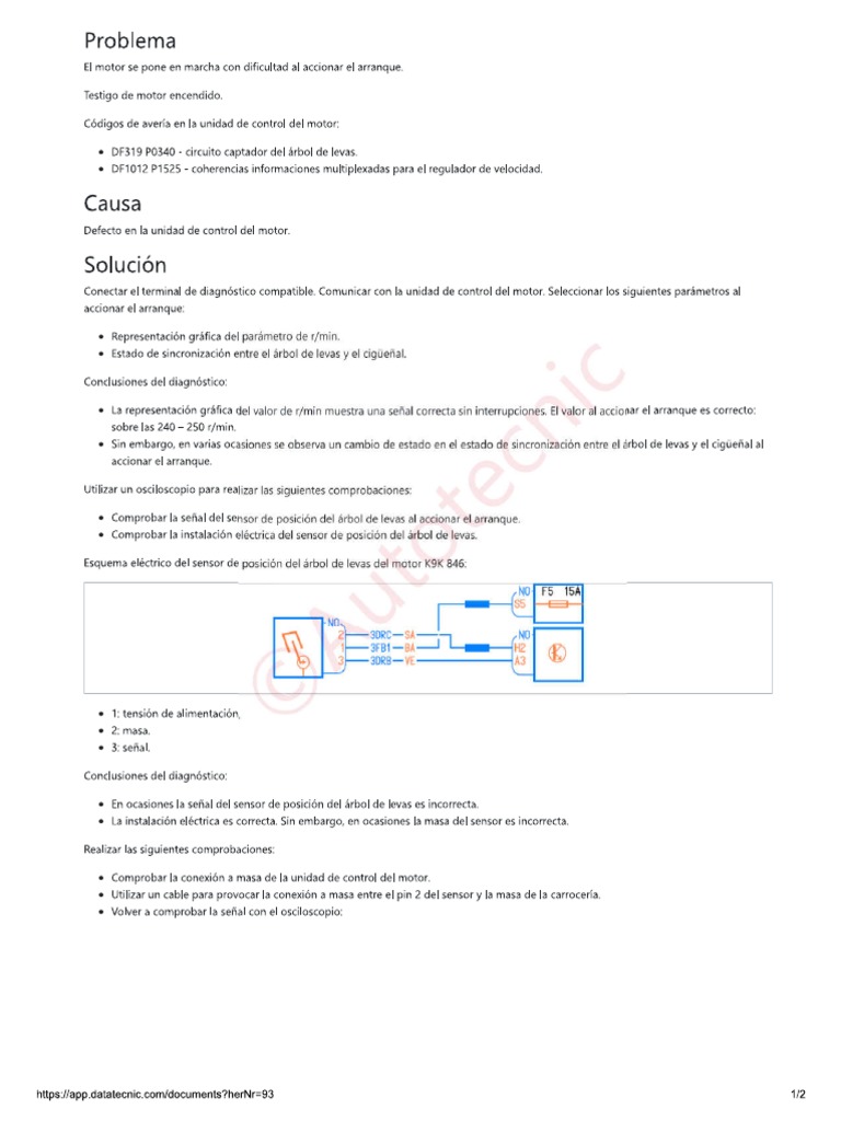 Caso Datatecnic DF1012 Renault | PDF
