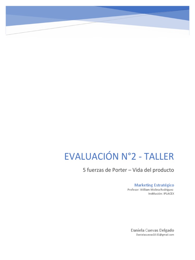 Taller - Evaluación 2 de Marketing Estrategico | PDF | Mercado (economía) | Producto (Negocio)