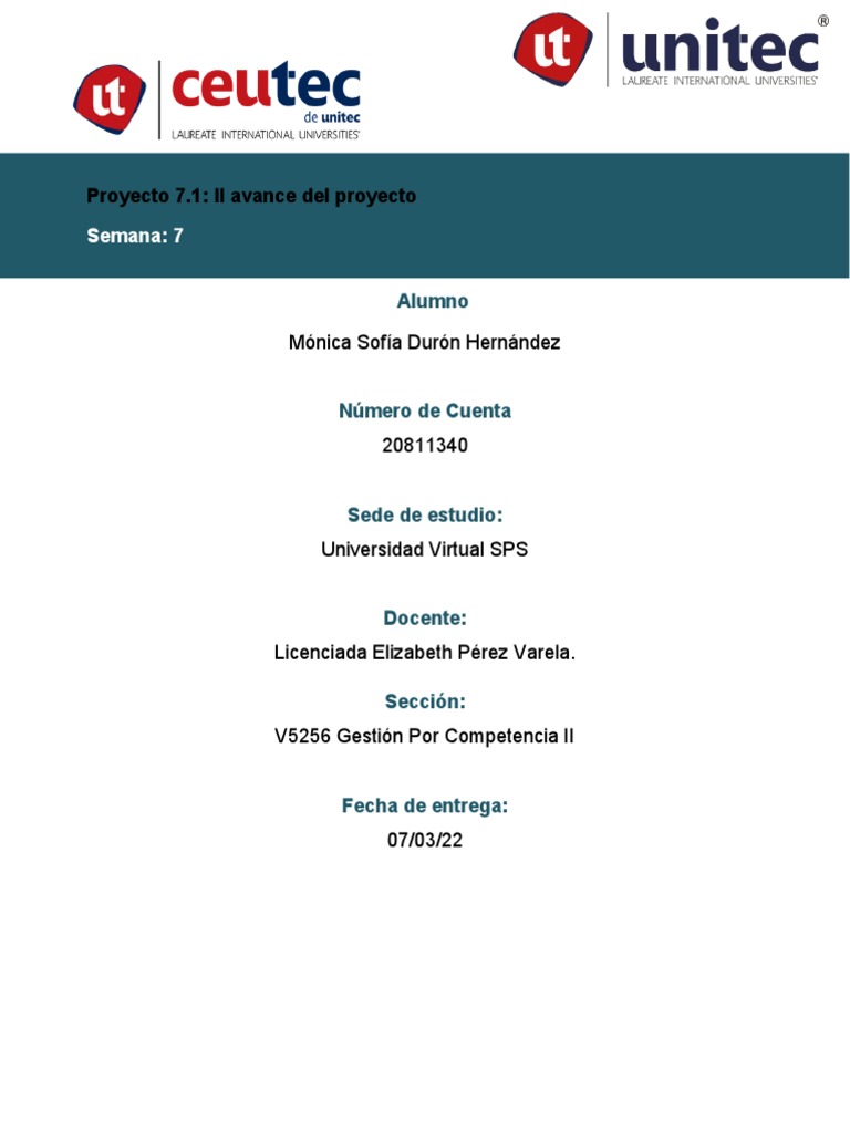 Tarea.7.1.Semana7.Avance de Proyecto II Gestion Por Competencias II | PDF | Gestión de recursos ...