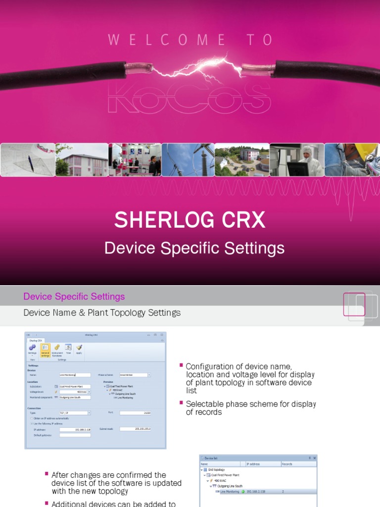 Configure device name, location and time sync settings for SHERLOG CRX ...