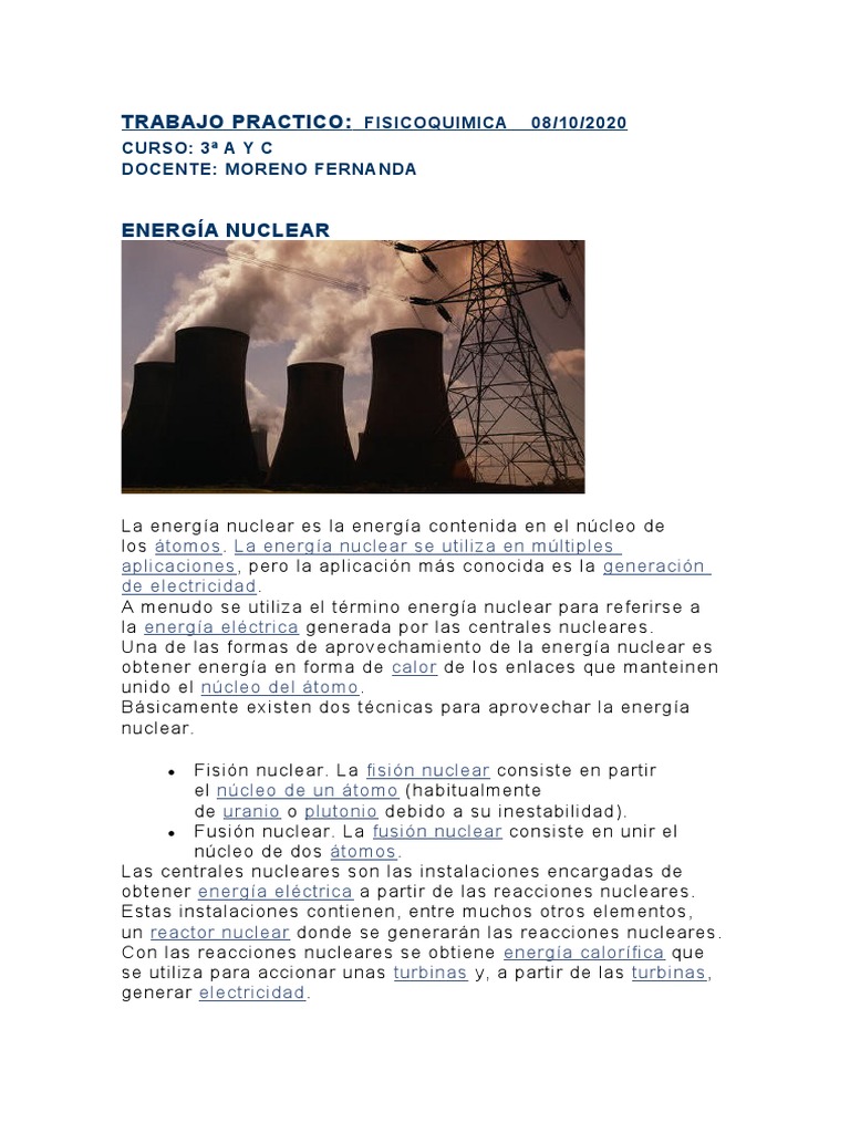Introducción a la Energía Nuclear | PDF | La energía nuclear | Planta ...