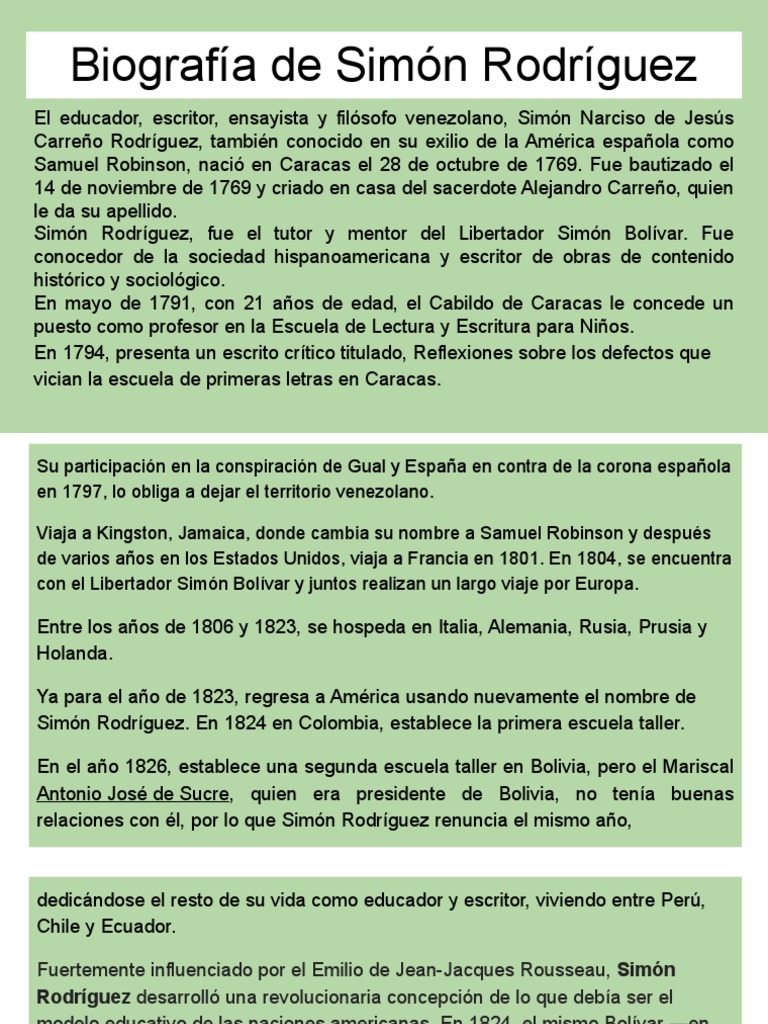 Biografía de Simón Rodríguez | PDF