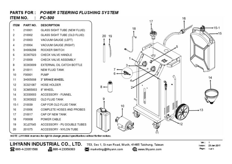 PC-500 Power Steering Parts List | PDF