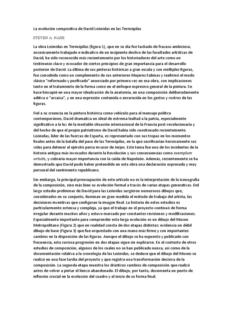 La Evolución Compositiva de David Leónidas en Las Termópilas | PDF ...