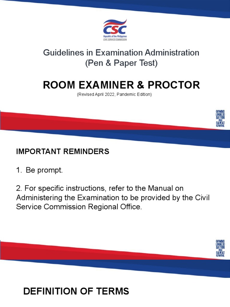 2022 Guidelines Room Examiners Proctors 1 | PDF | Test (Assessment ...