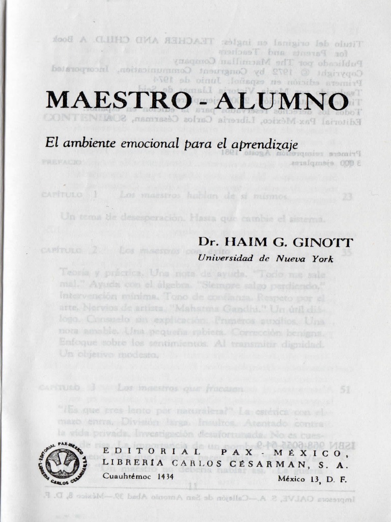 Maestro Alumno (Ginott) | PDF