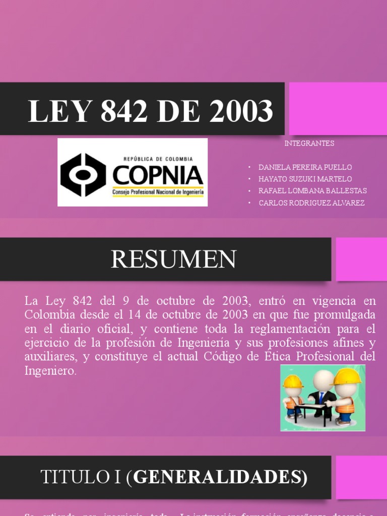 Ley 842 de 2003 | PDF | Titulo academico | Ingeniería