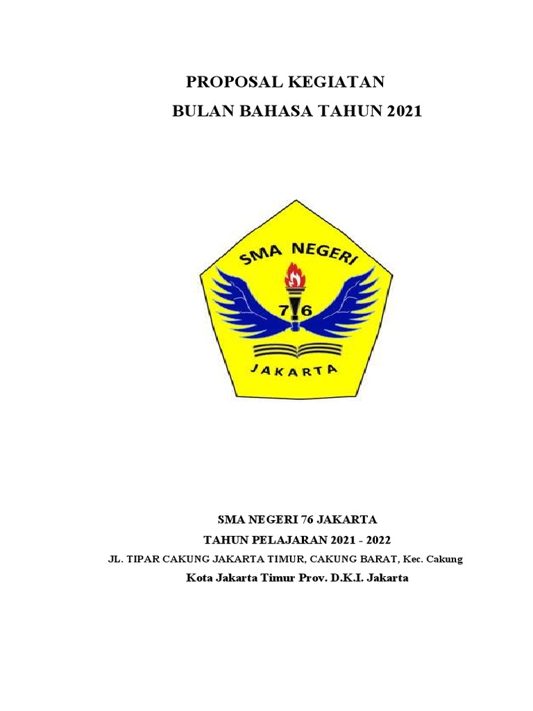 Proposal - Bulan Bahasa - SMAN 76 - Jakarta 201 | PDF | Karier ...