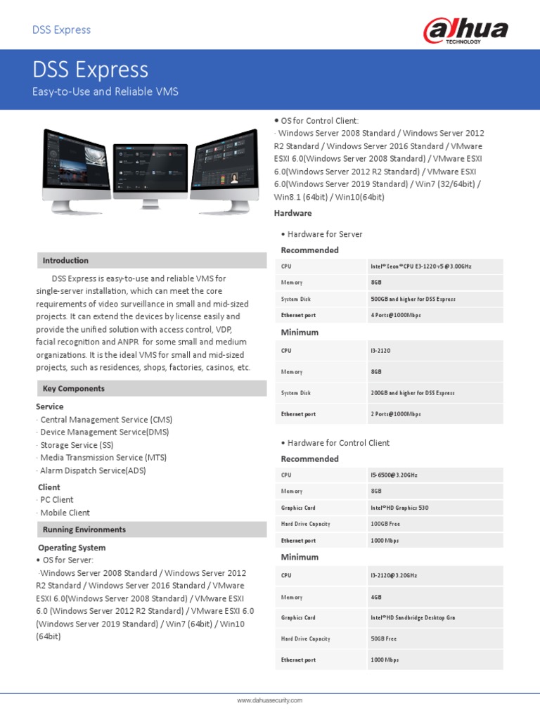 DSS Express: Easy-to-Use and Reliable VMS | PDF | Operating System | Backup