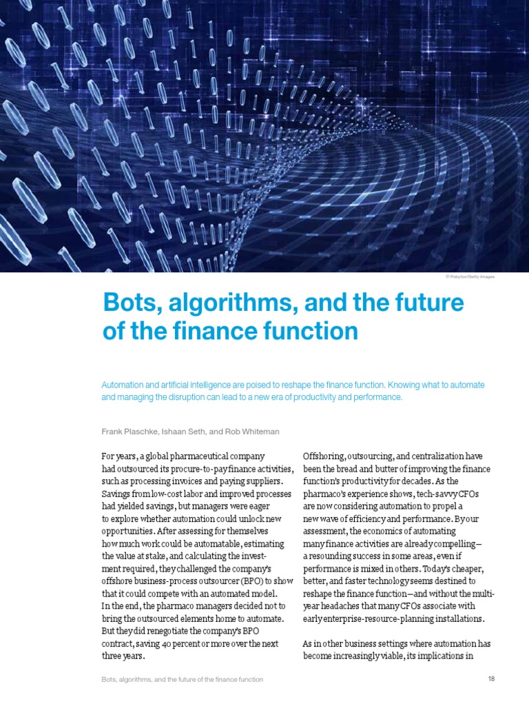 Bots, Algorithms, and The Future of The Finance Function | PDF ...
