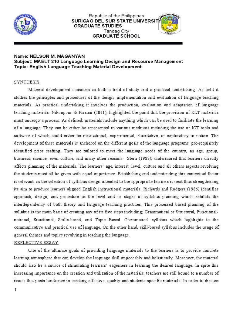 English Language Teaching Material Development | PDF | Teaching Method ...