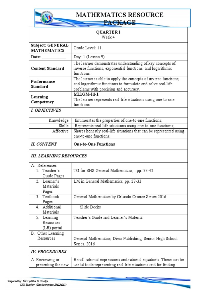Week 4 Day 1 (Lesson 9) | Download Free PDF | Function (Mathematics ...