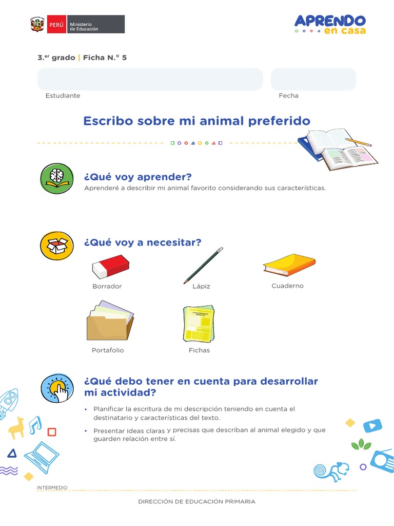 Escribo Sobre Mi Animal Preferido | PDF