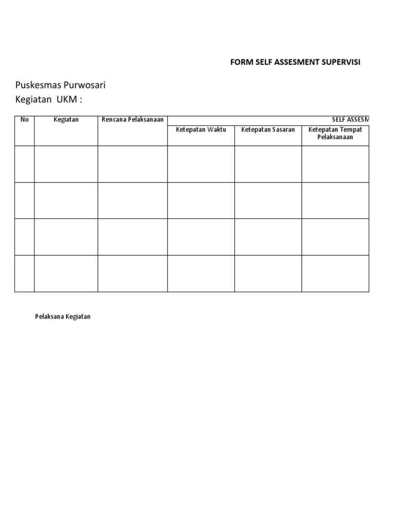 Form Self Assesment Supervisi 2022 | PDF