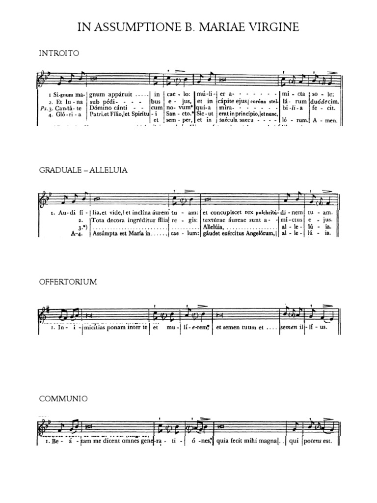 In Assumptione B. Mariae Virgine: Introito | PDF