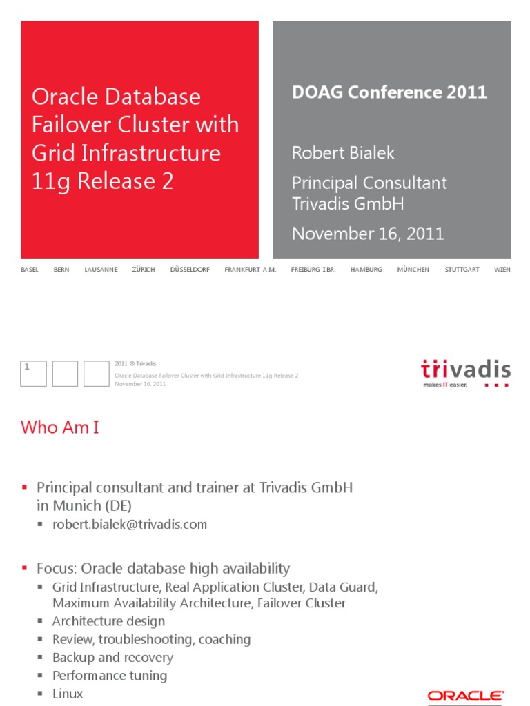 Oracle Database Failover Cluster With Grid Infrastructure 11g Release 2 Pdf Computer Cluster 