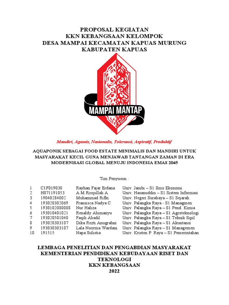 PROPOSAL KEGIATAN KKN Aqua Ponik FIX | PDF