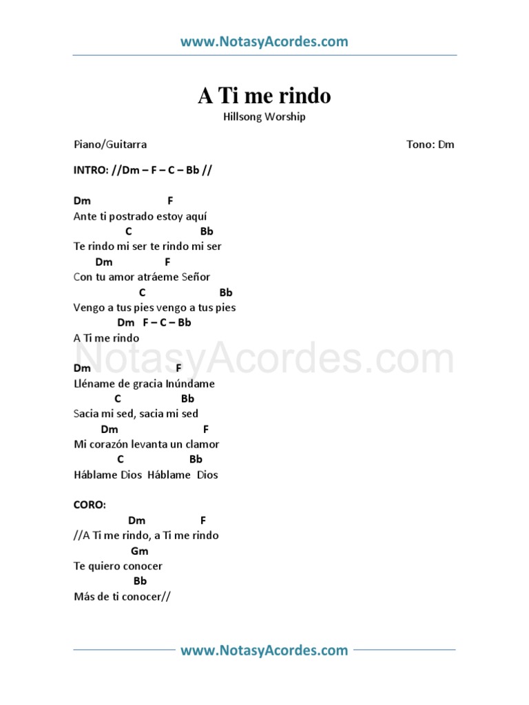 A Ti Me Rindo Hillsong Worship | PDF