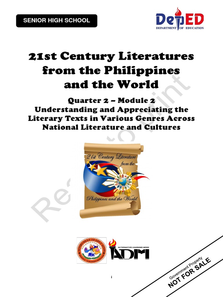 21st-Century Literatures Quarter 2 Module 2 Version 5 | PDF | Genre | Educational Technology